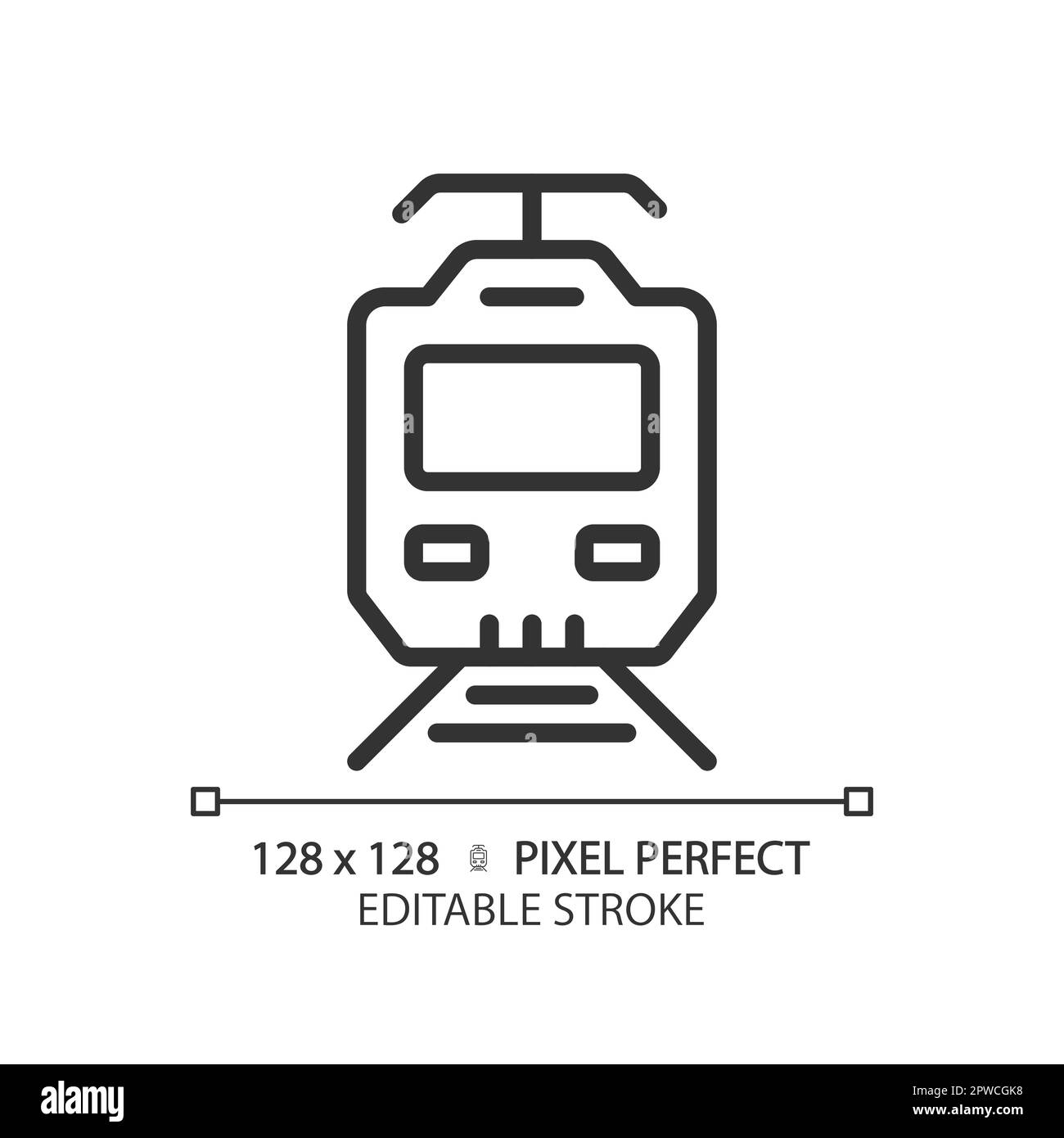 Electric train pixel perfect linear icon Stock Vector Image & Art - Alamy