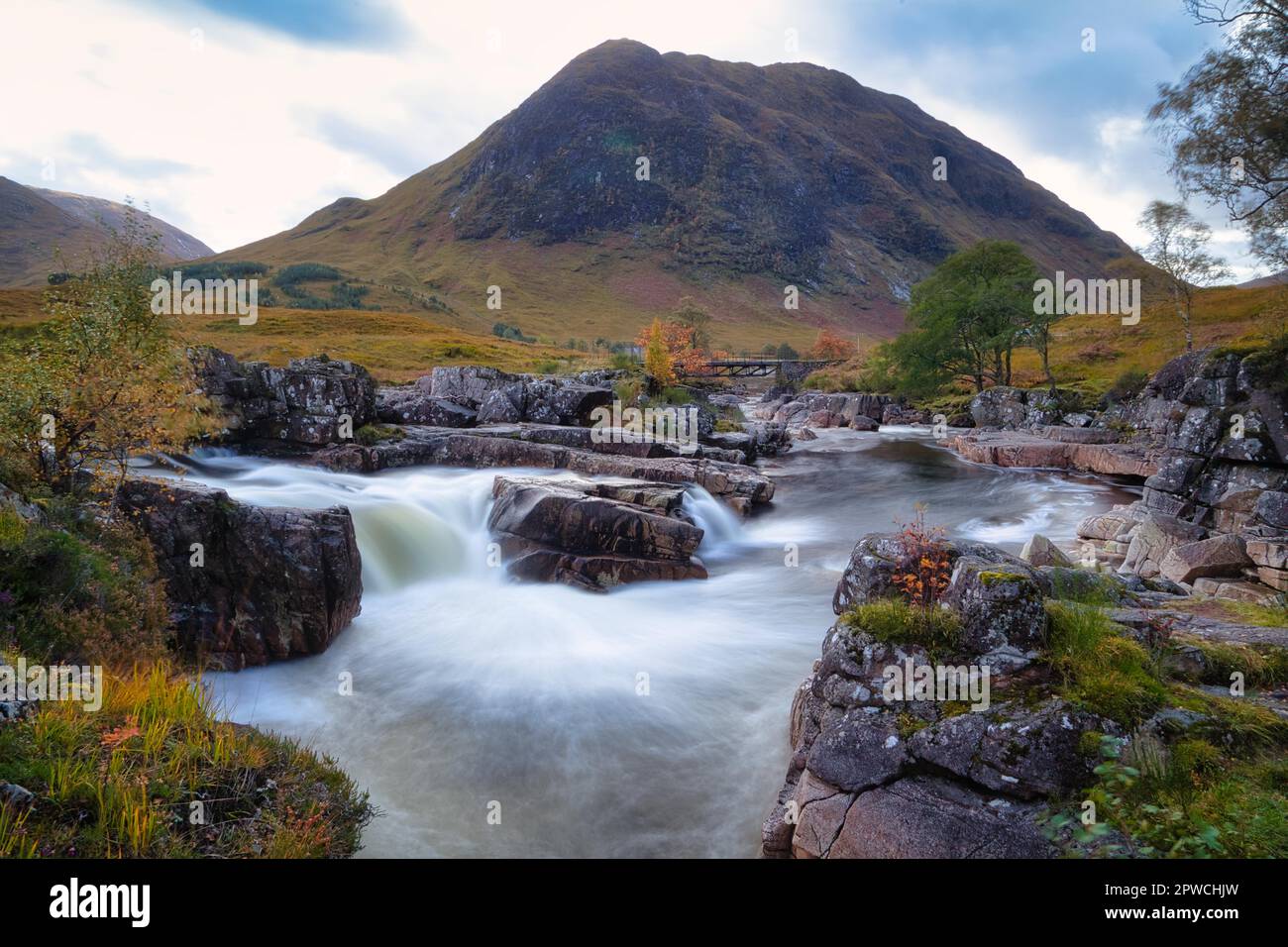 River Etive, waterfalls, long exposure, Glen Etive, Glen Coe, Scotland ...