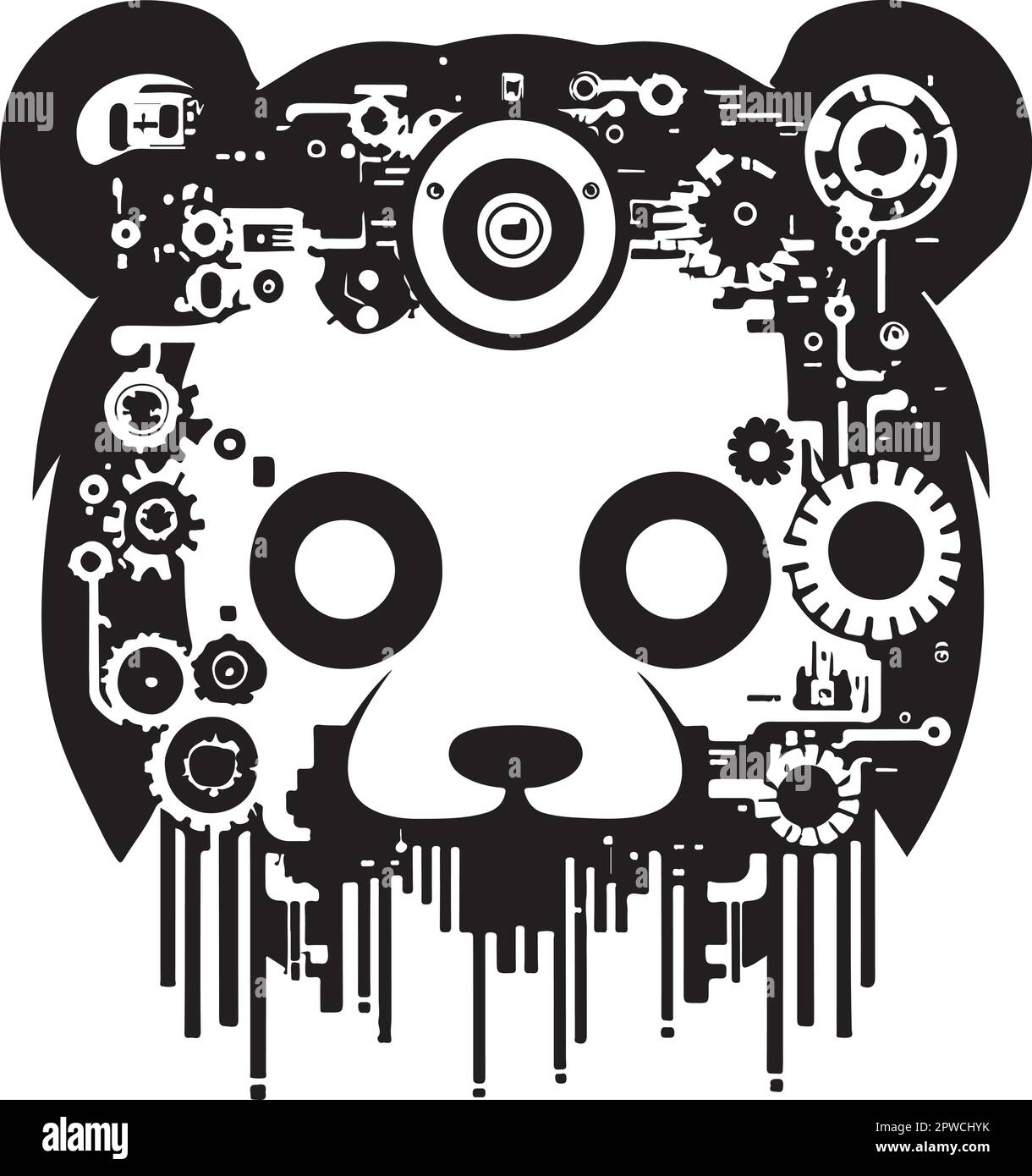 Digital panda illustration Cut Out Stock Images & Pictures - Alamy