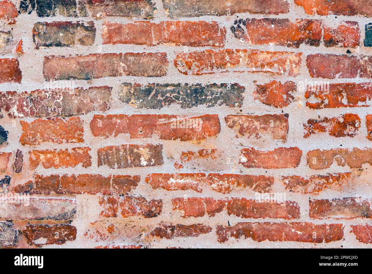 Background from a worn, old red brick wall Stock Photo - Alamy