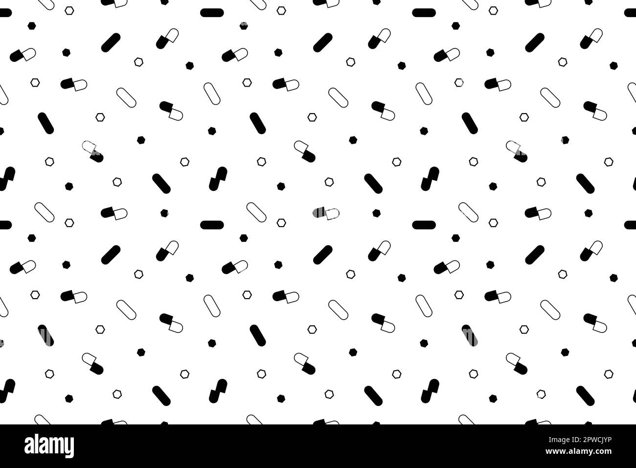Black granules. Monochrome geometric seamless pattern. Vector texture ...
