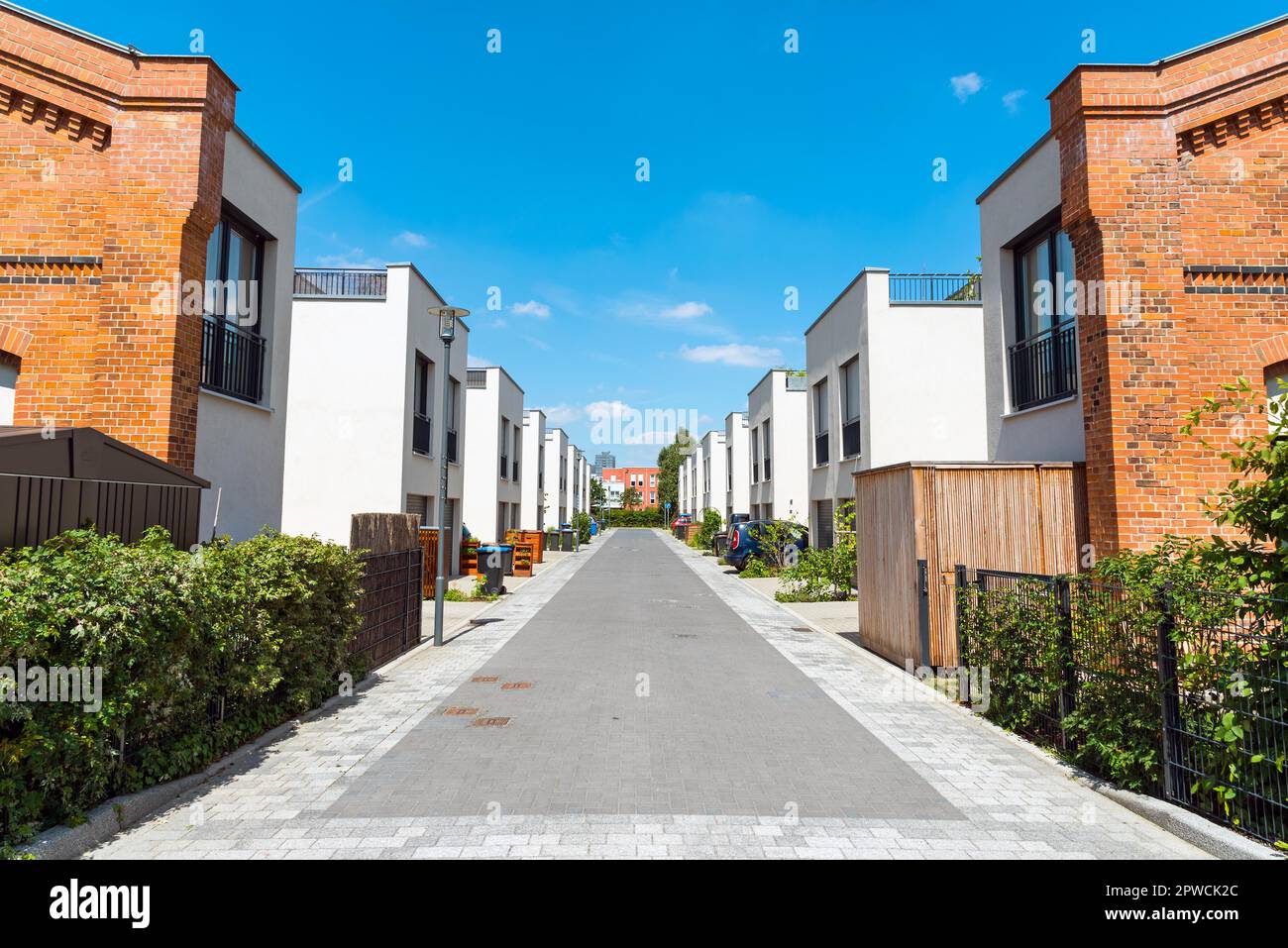 New residential area with modern townhouses in Berlin, Germany Stock ...