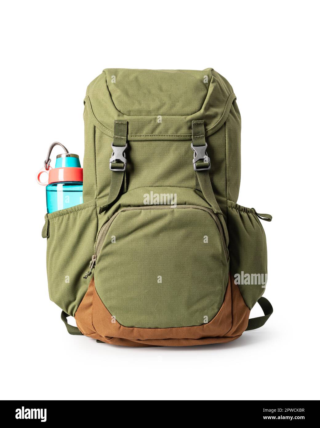 green backpack, isolated over white Stock Photo - Alamy