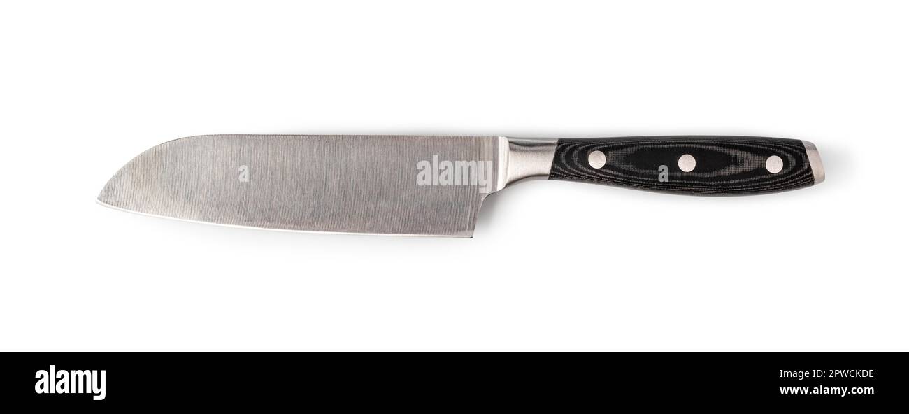 steel kitchen knives, isolated on white Stock Photo - Alamy