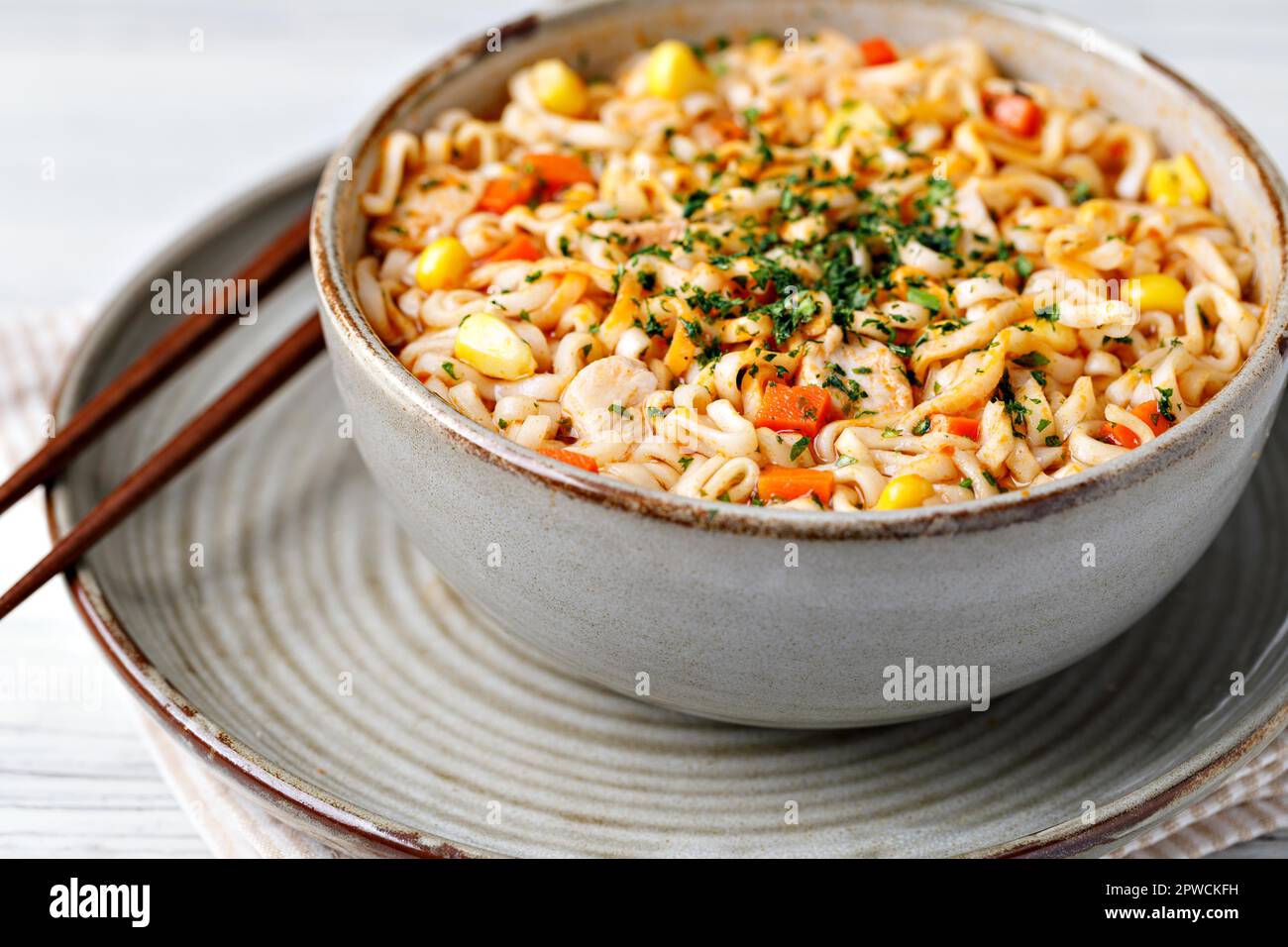 Food instant noodles corn hi-res stock photography and images - Alamy