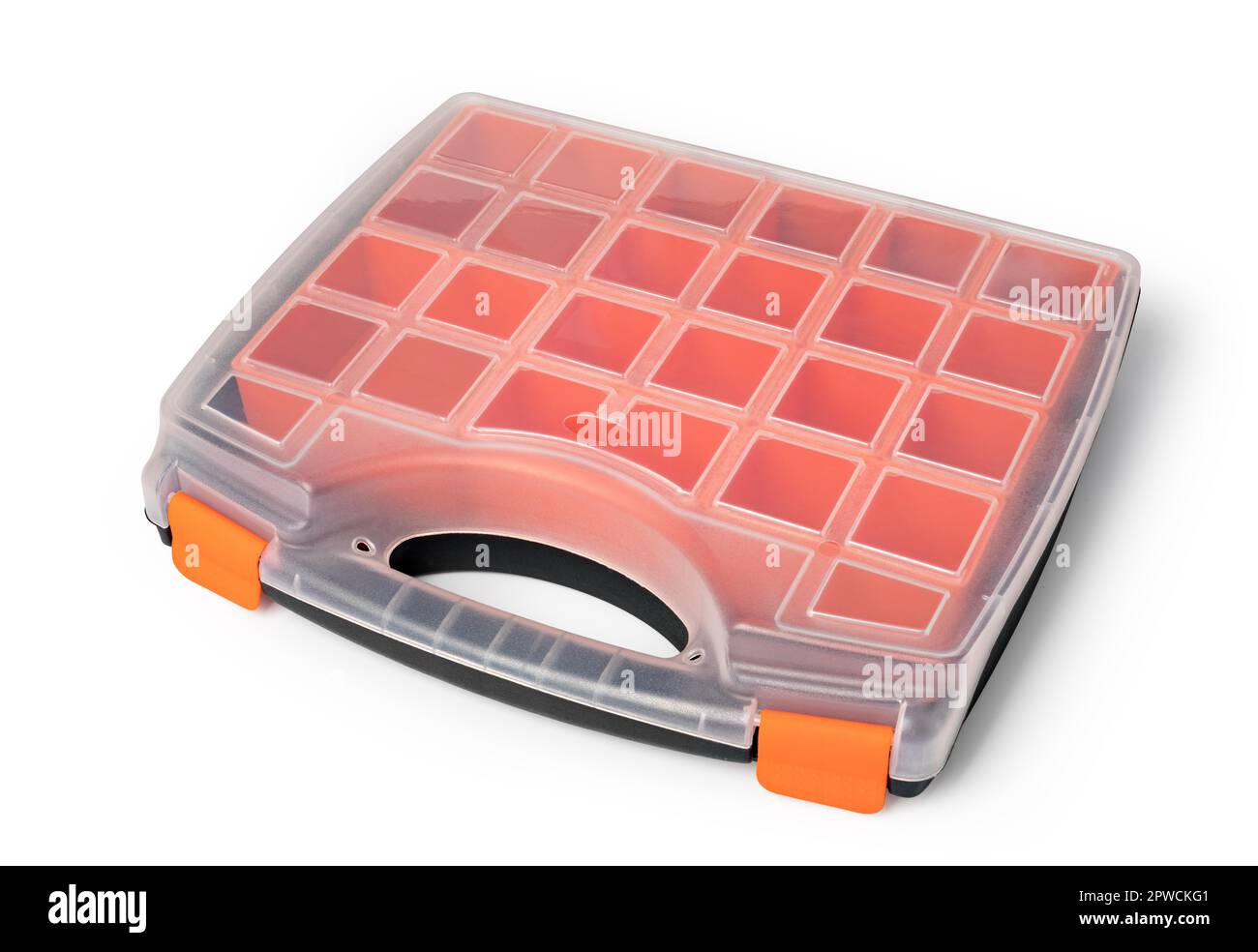 Plastic box for a variety of small items isolated on white background ...