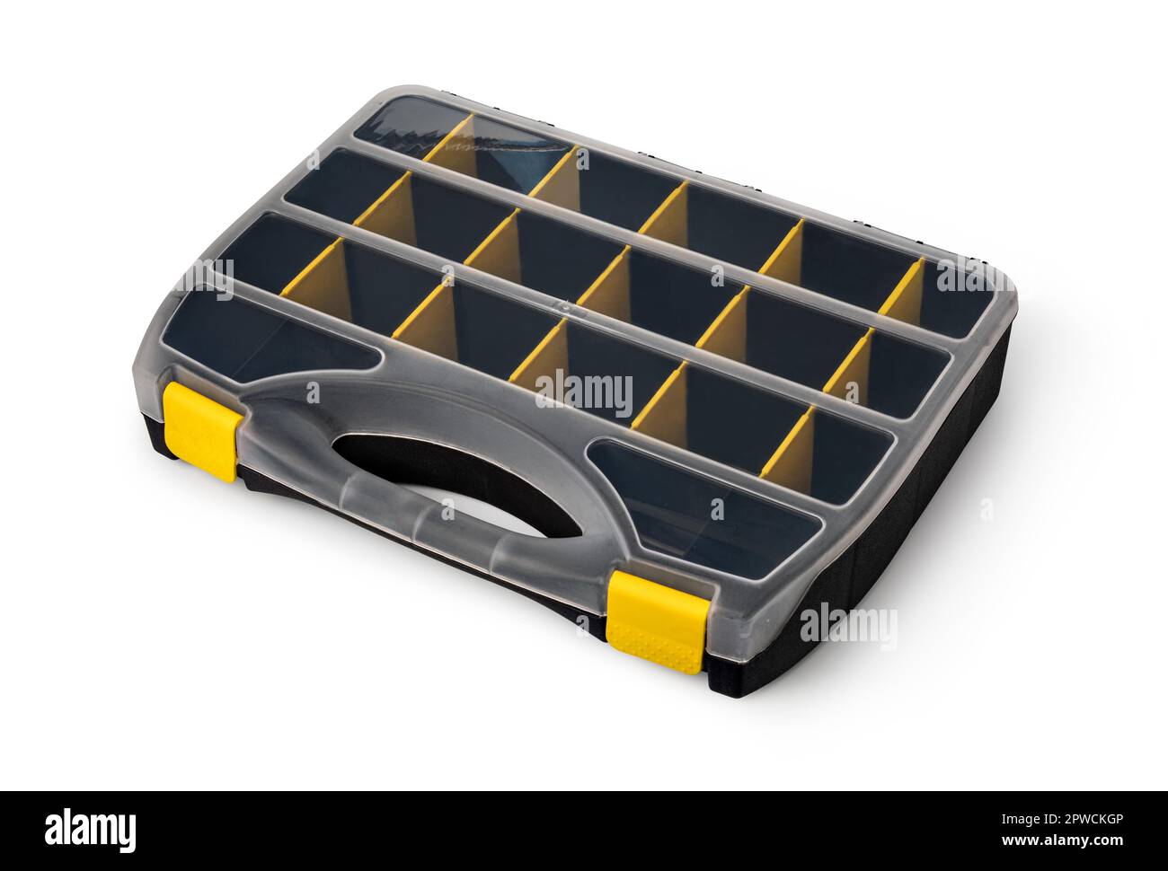 Plastic box for a variety of small items isolated on white background ...