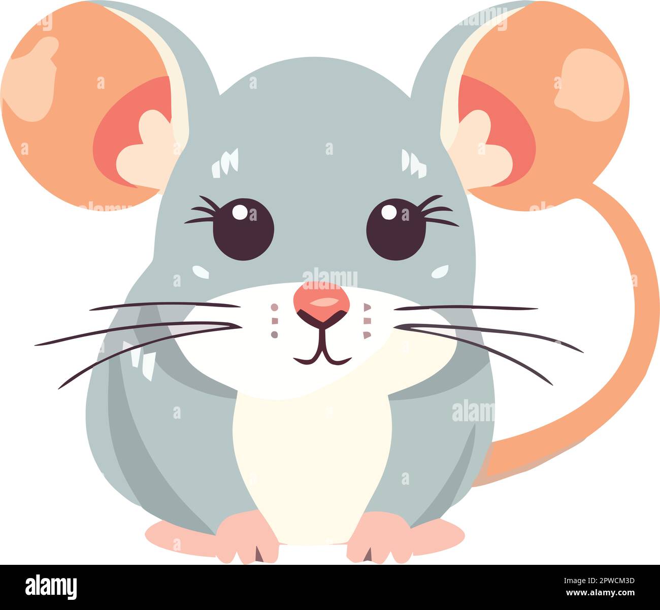 Cute cartoon rabbit mascot sitting on wallpaper Stock Vector Image ...