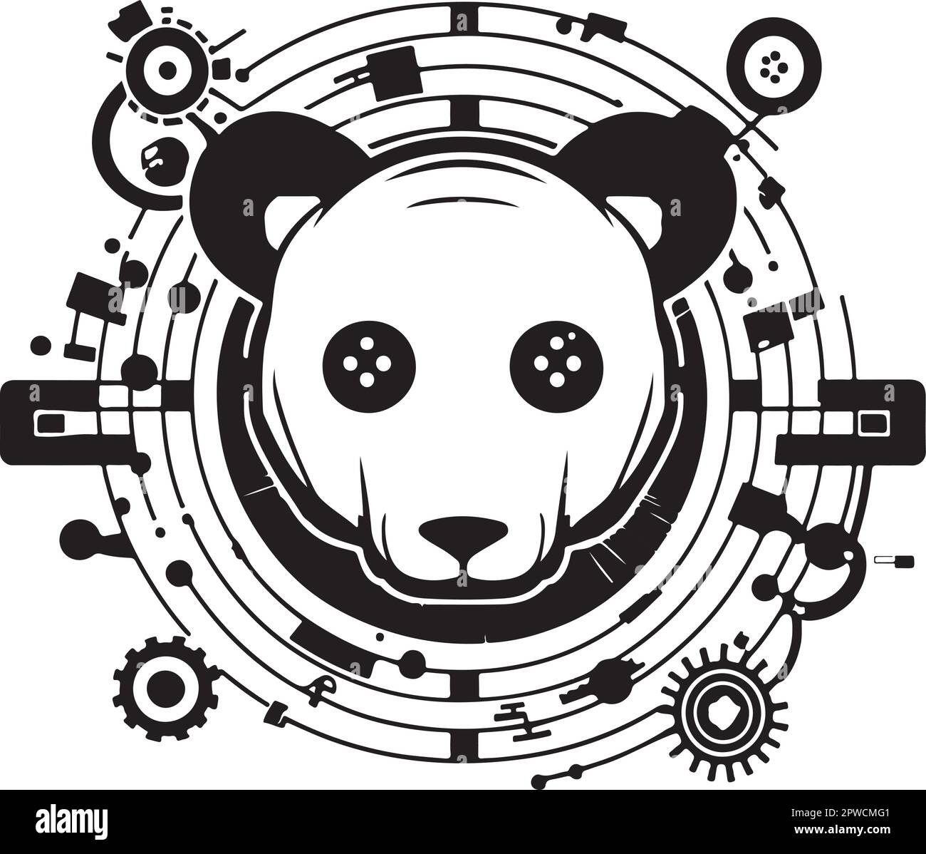 Panda logo vector vectors Black and White Stock Photos & Images - Alamy