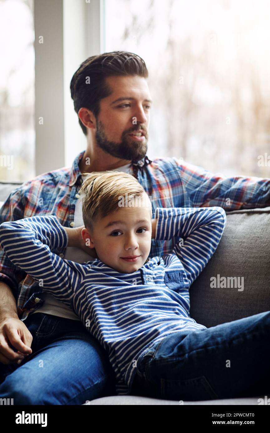 Today were just chilling. a father and his little son bonding together ...