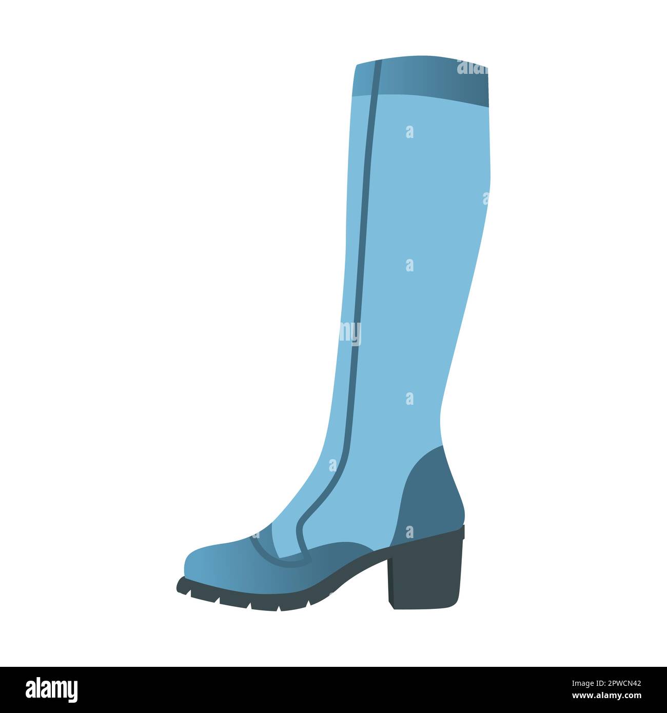 High rubber boot. Cartoon vector illustration. Elegant and casual shoes ...
