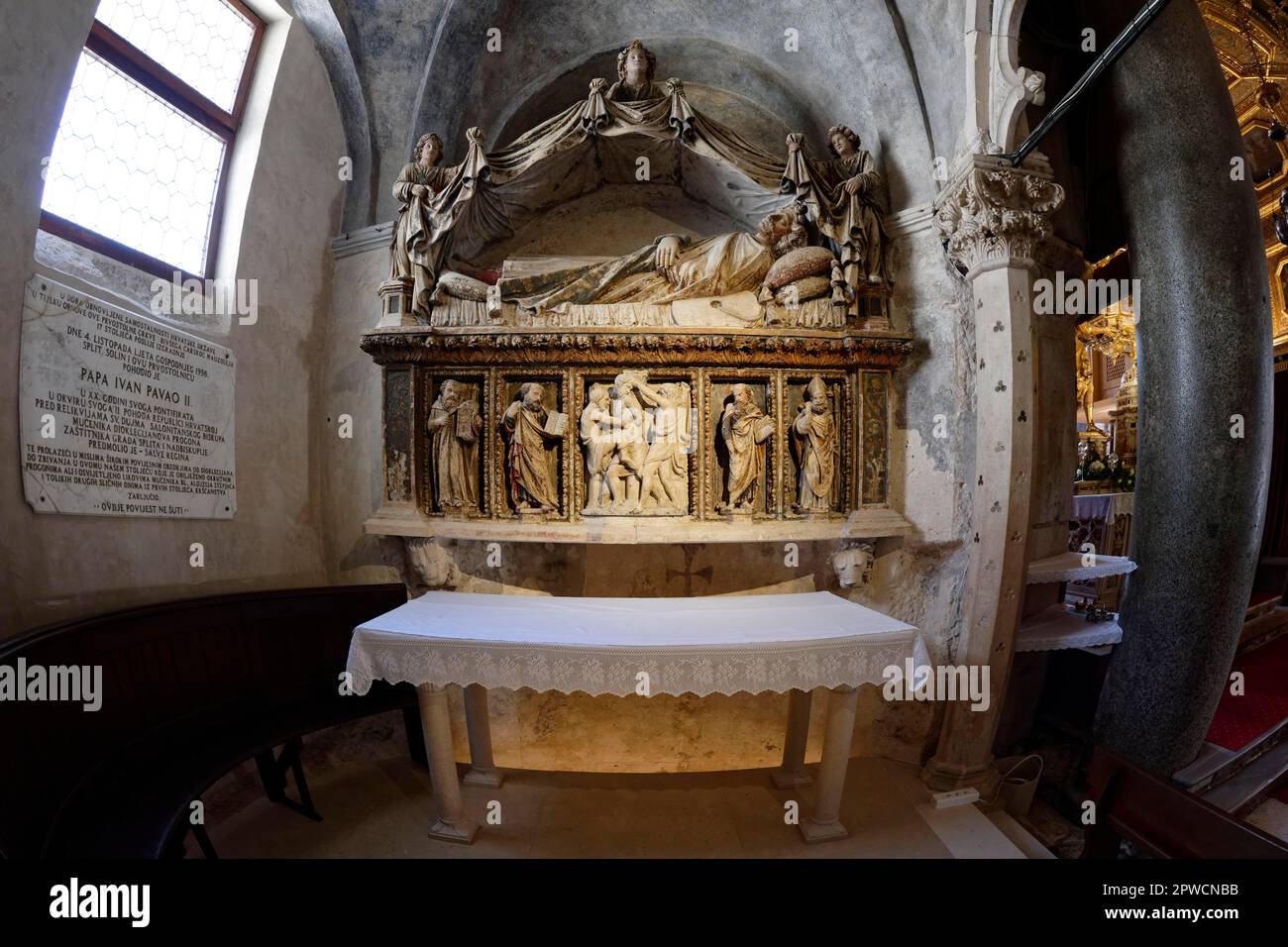 Diocletian's Palace, Sveti Duje Cathedral, Tomb, Interior view, Fisheye ...