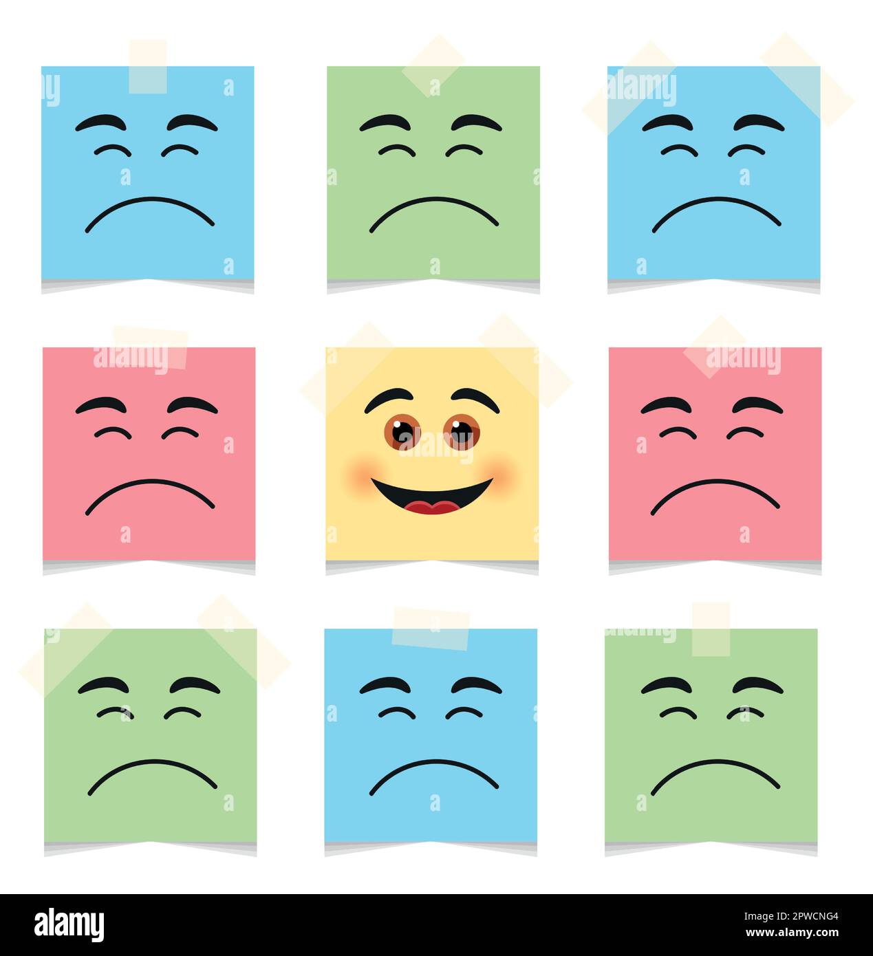 Happy face post it hi-res stock photography and images - Alamy