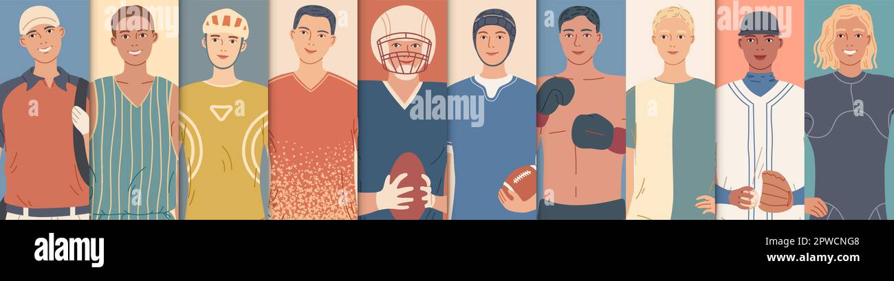 Sports sports portraits Stock Vector Images - Alamy