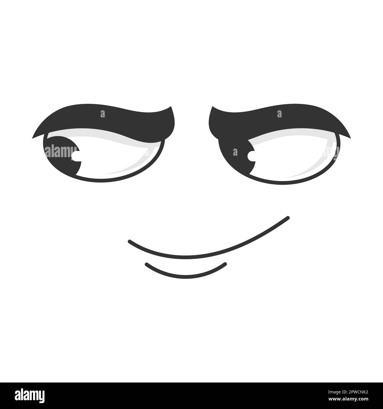 Expression of suspicion and deceit cartoon face vector illustration ...