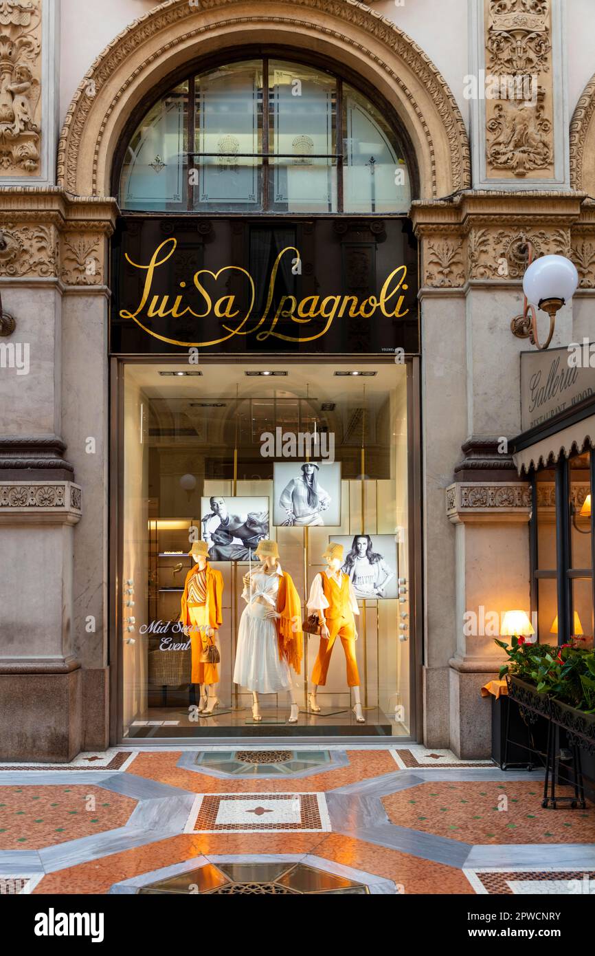 Luisa Spagnoli luxury shop window in Galleria Vittorio Emanuele II ...