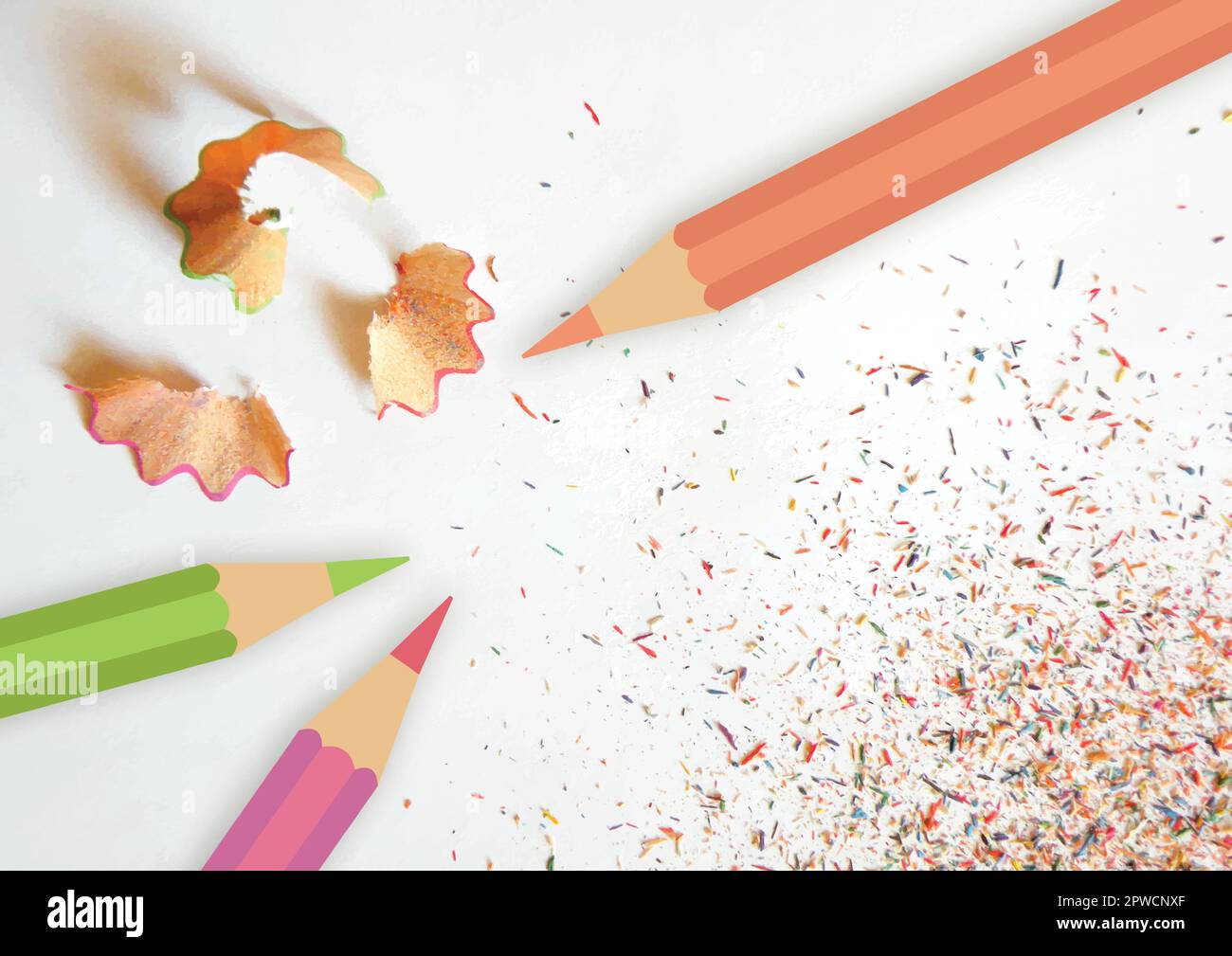 Colored pencils, with remains of the pointed end Stock Vector Image ...