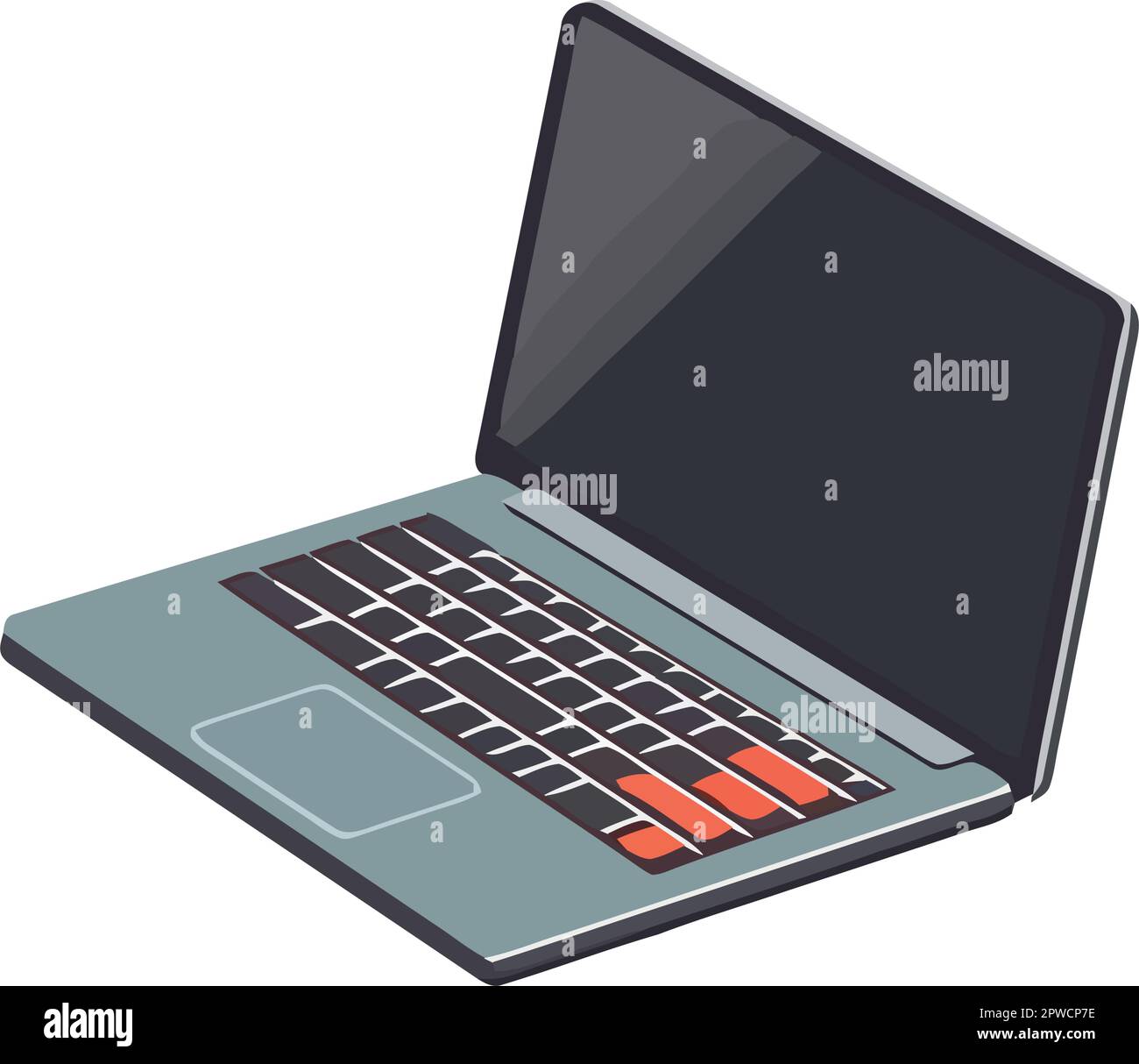 Modern laptop symbolizes success in business communication Stock Vector ...