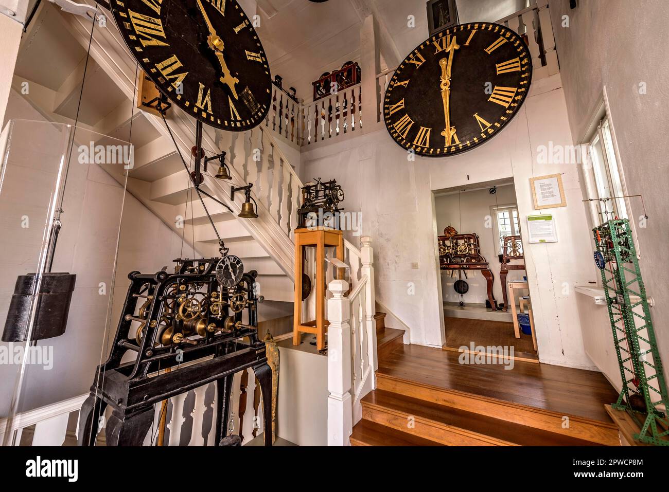Exhibition of historical gymnastics clocks, clocks, dials, house from Laubach, Hessenpark Open ...