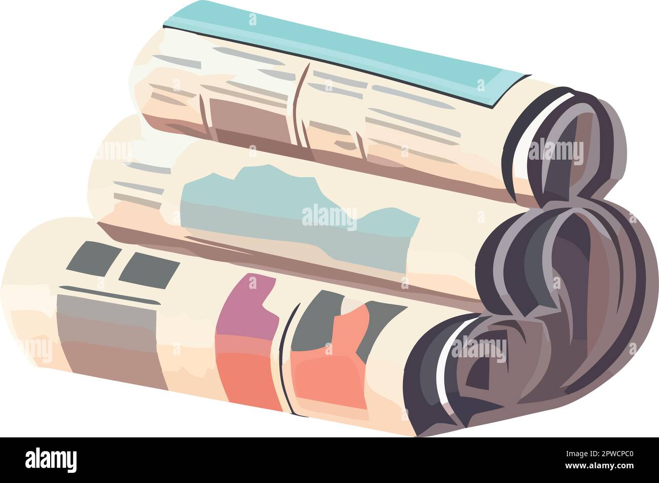 Old newspaper stack Stock Vector Images - Alamy