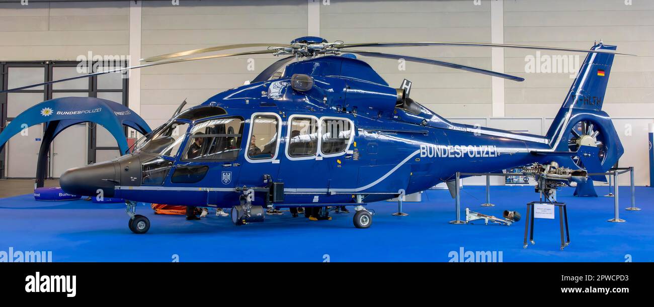 Blue Federal Police helicopter, helicopter type Airbus Helicopters EC ...