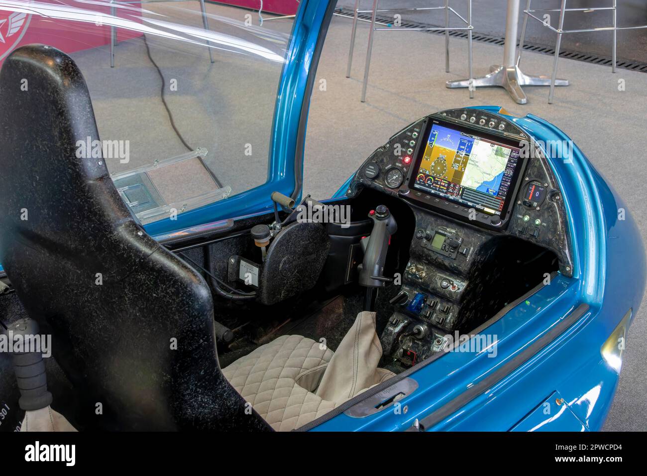 Modern pilot instrument panels with displays in the cockpit ...
