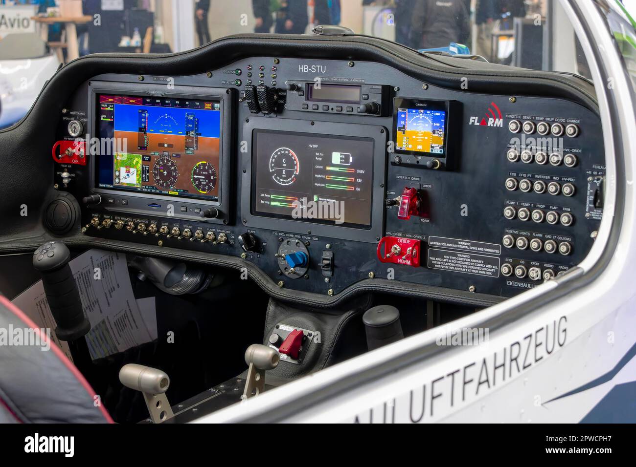 Modern pilot instrument panels with displays in the cockpit ...