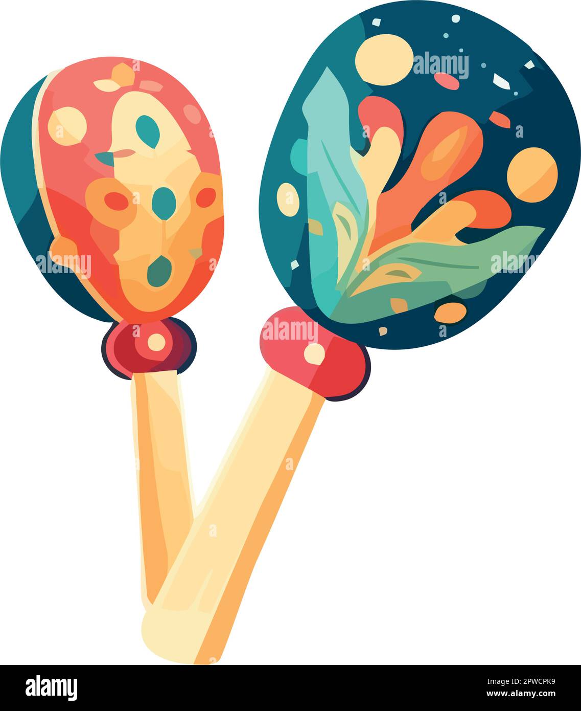 multi colored maracas tropical instrument Stock Vector Image & Art - Alamy
