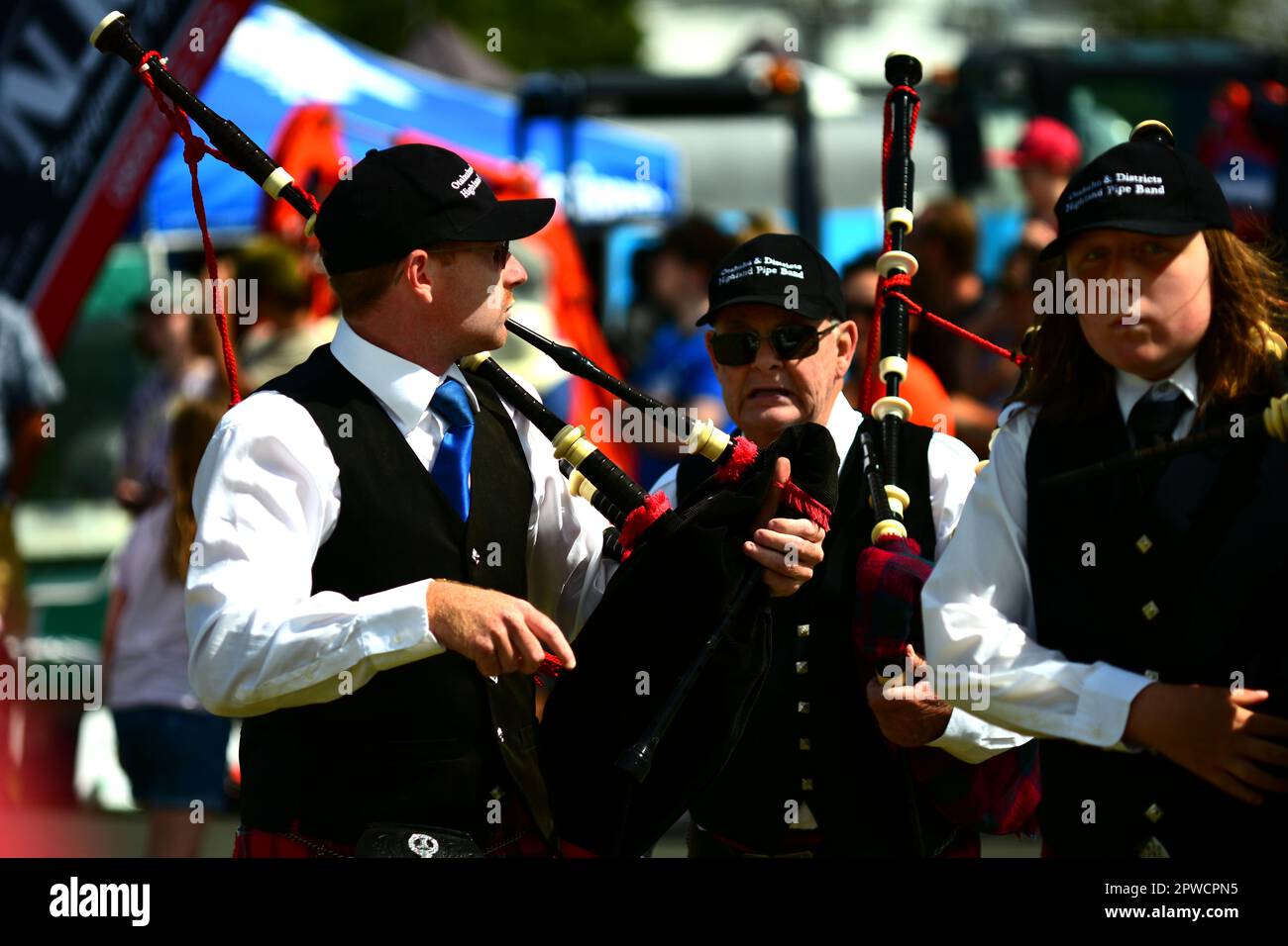 Auckland, New Zealand - Mar 2023. A music wind band performing in a ...