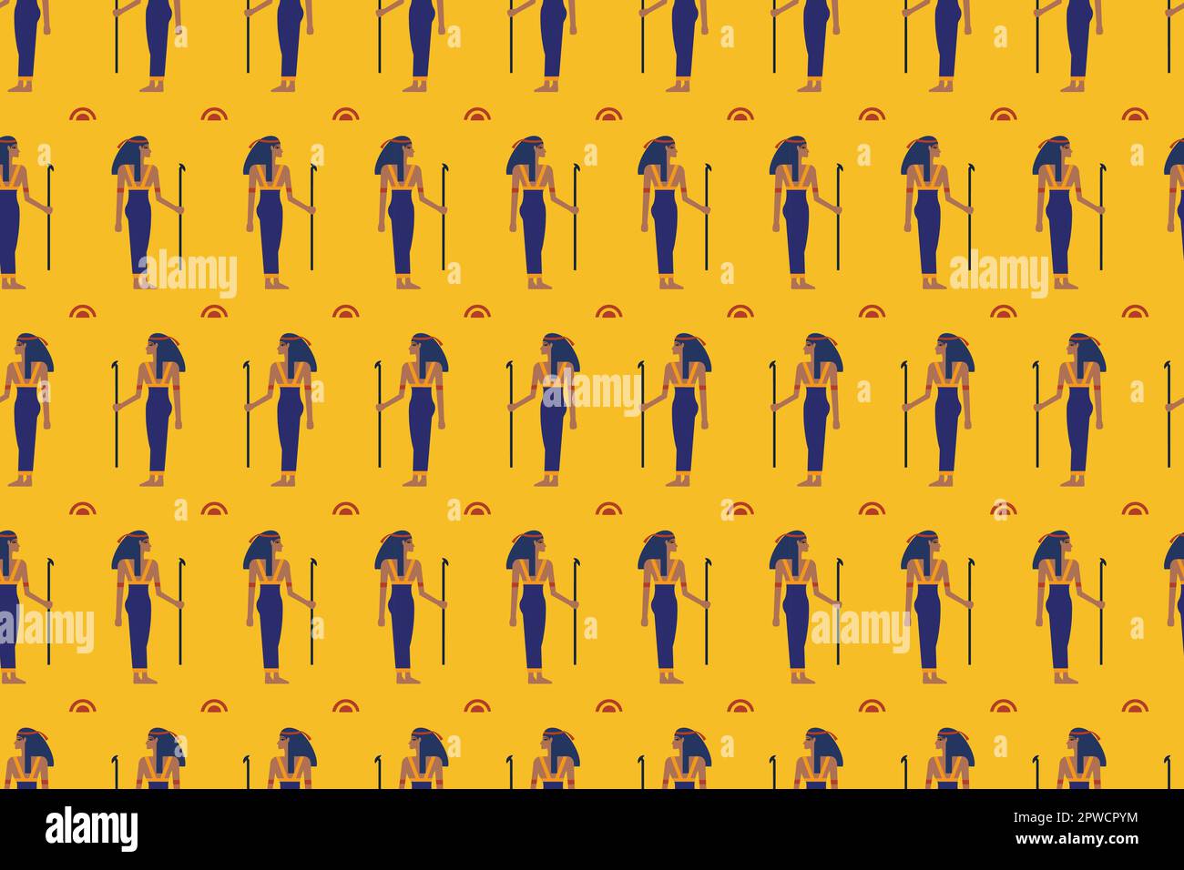 Ancient Egypt seamless pattern. Hieroglyphic carvings on the exterior ...