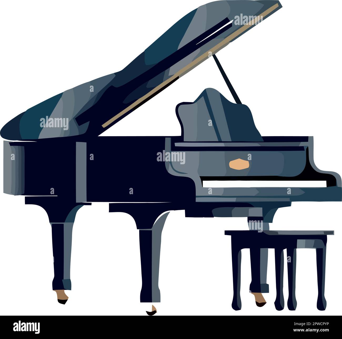 Antique grand piano instrument Stock Vector Images - Alamy