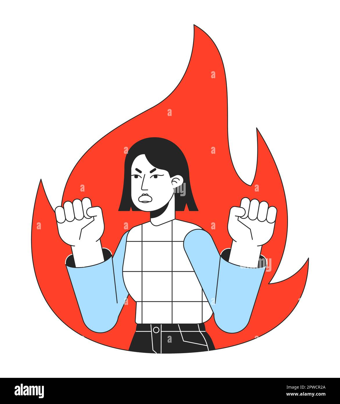 Emotional burnout flat line concept vector spot illustration Stock ...