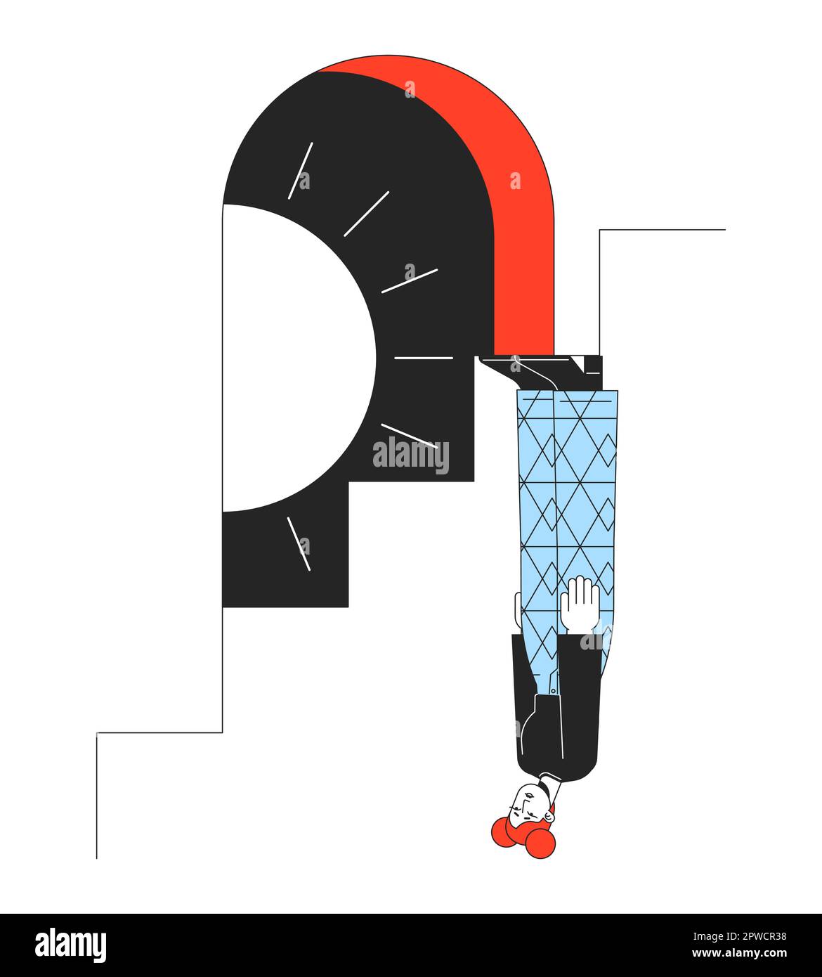 Feeling trapped with no way out flat line concept vector spot ...