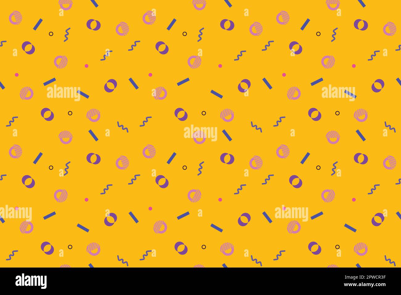 Seamless Memphis Background. Abstract Colorful shapes with Lines and ...