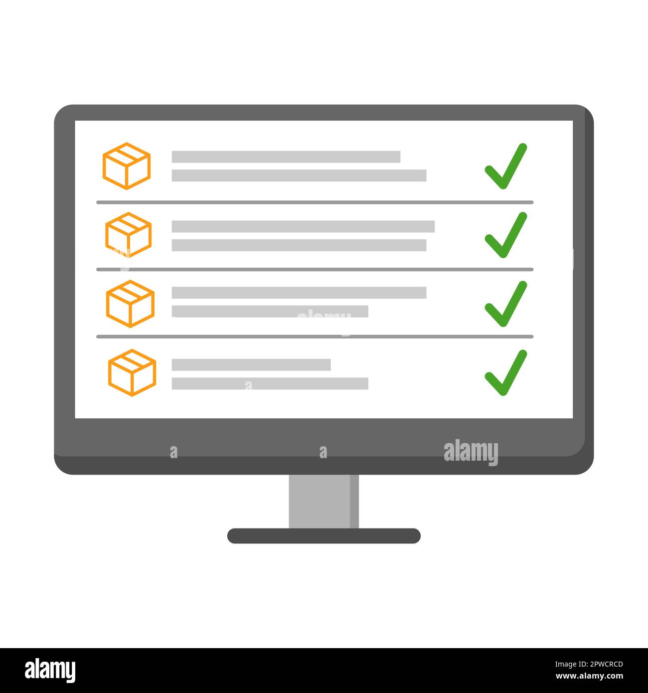 Delivery service computer screen. Courier delivery element vector ...