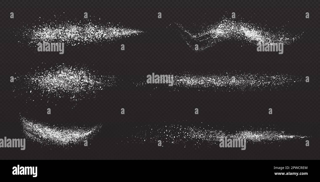 Sugar and salt powder, snow dust, white flour splashes. Texture of ...