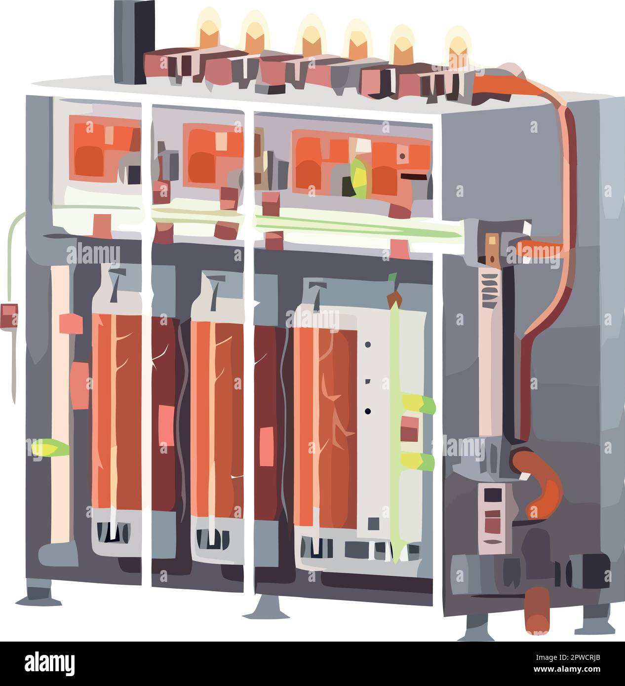 Modern factory equipment delivers liquid fuel containers Stock Vector ...