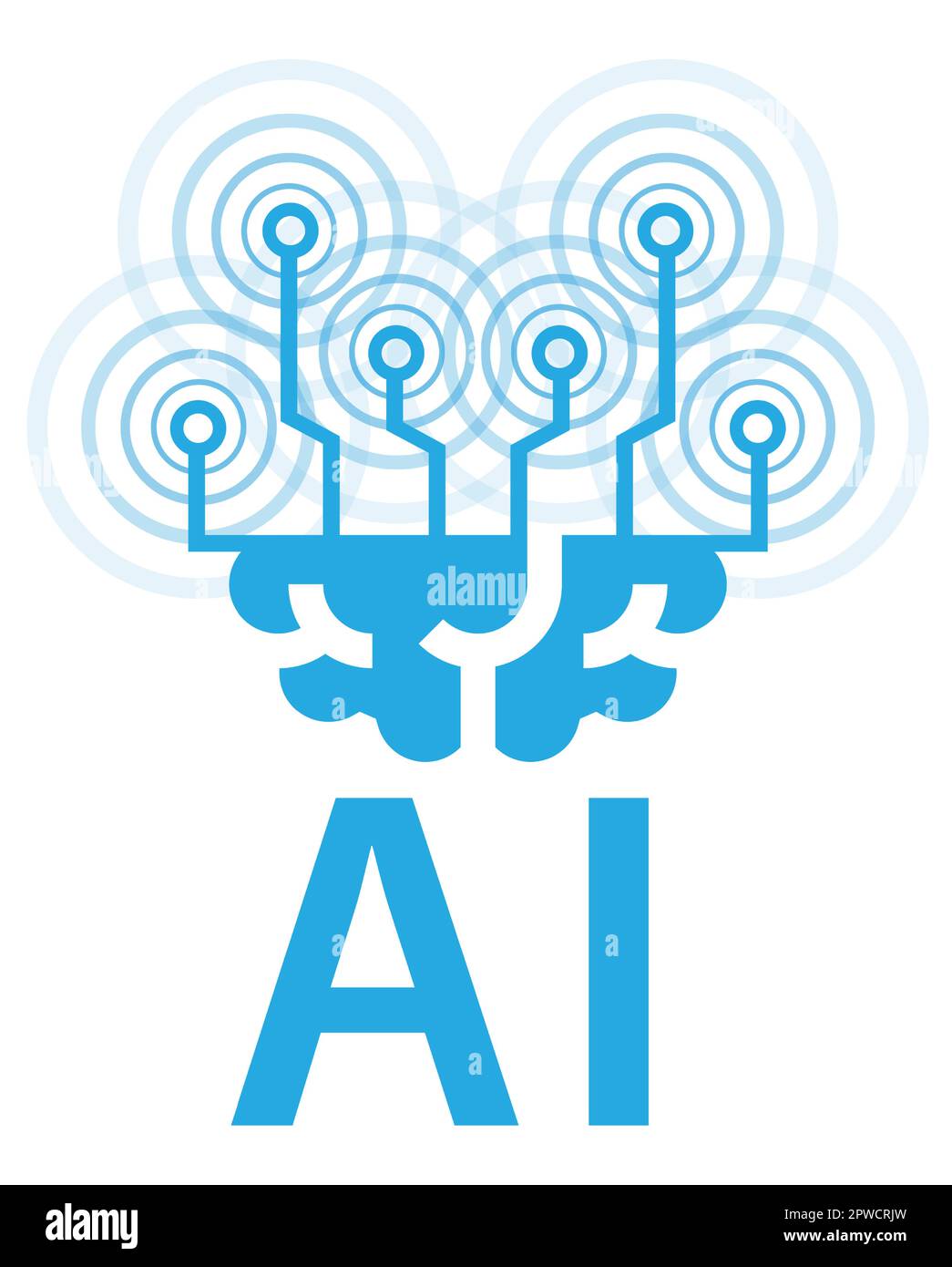 Brain With Artificial Intelligence Stock Vector Image And Art Alamy