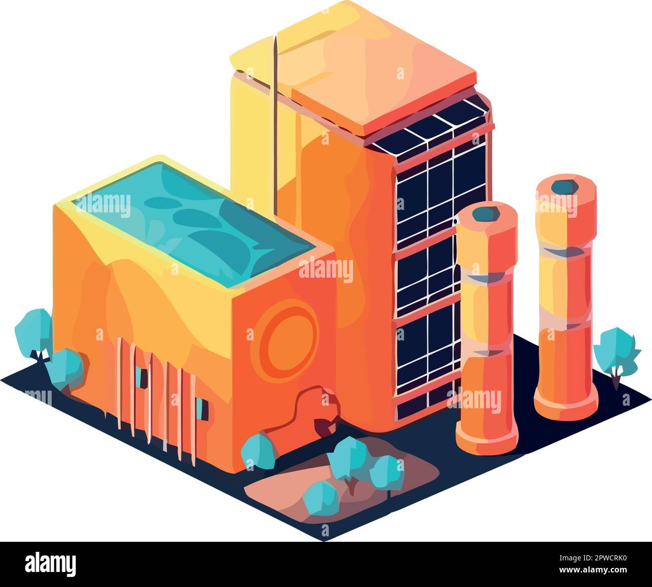 factory plant buildings and chimney Stock Vector Image & Art - Alamy
