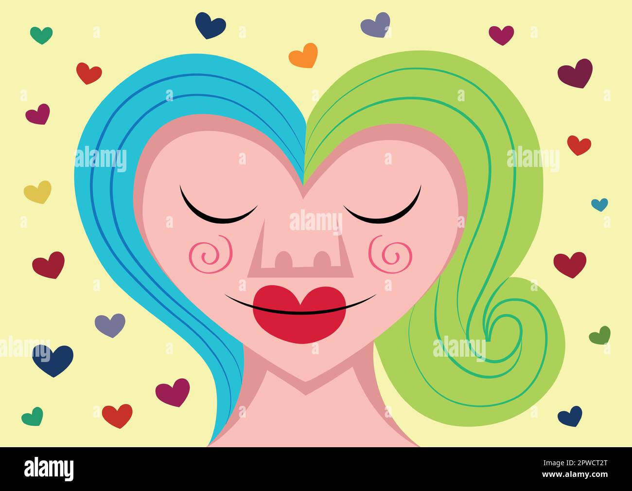 Woman with heart Stock Vector Images - Alamy