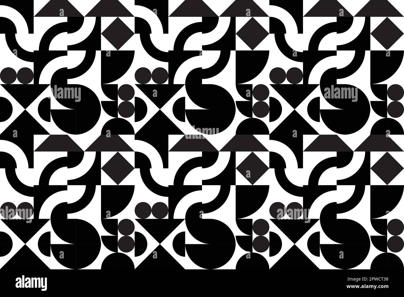 Modernism pattern illustration Black and White Stock Photos & Images ...