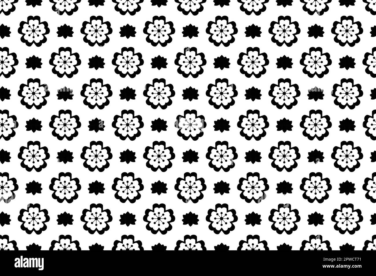 Traditional Chinese artistic sakura pattern. Oriental style sakura ...