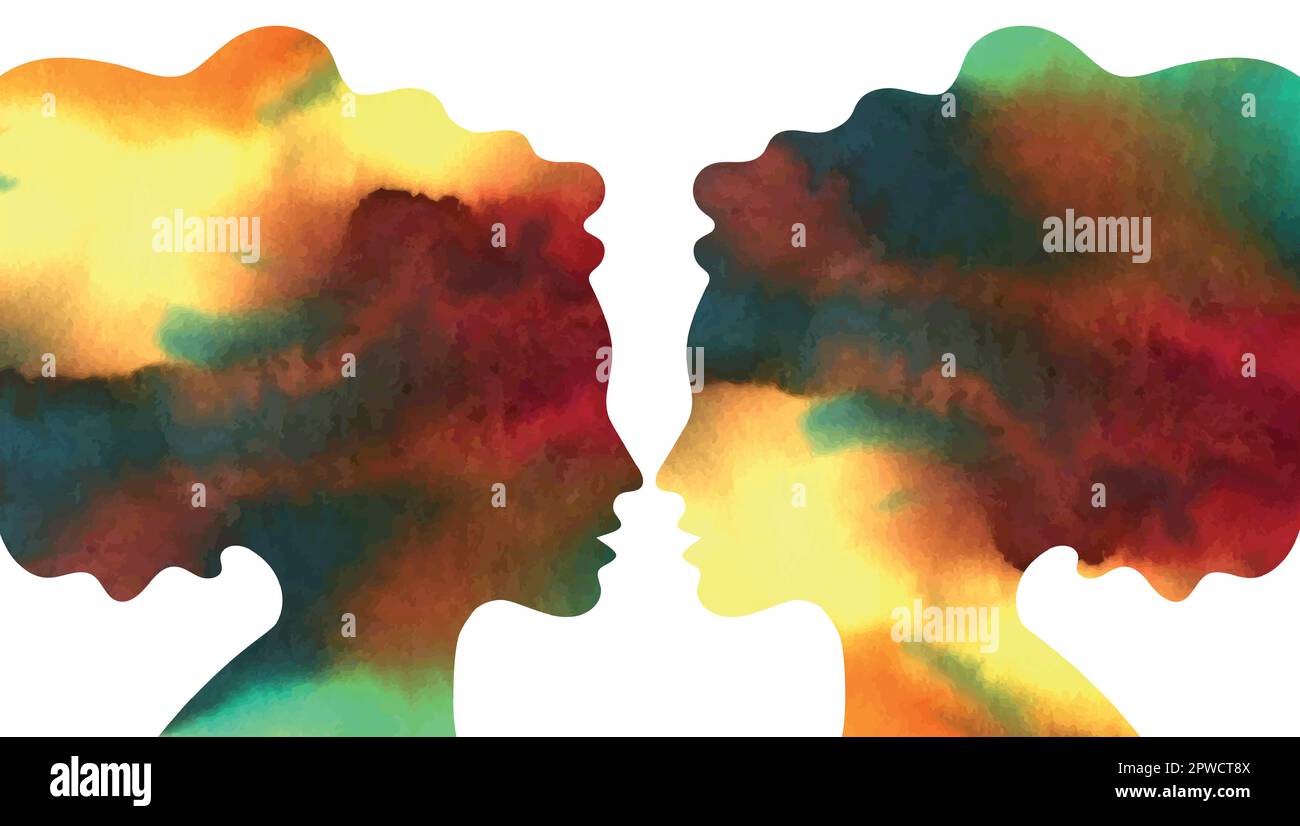 Woman profile silhouette formed with color spots Stock Vector Image ...