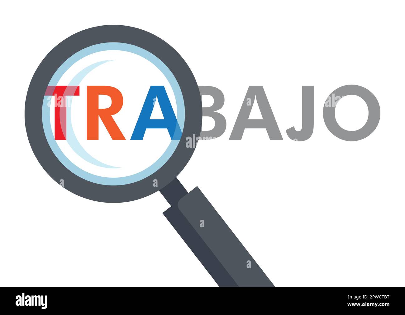 Magnifying glass word work Stock Vector Images - Alamy