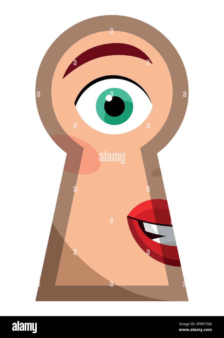 Person looking through a keyhole Stock Vector Image & Art - Alamy