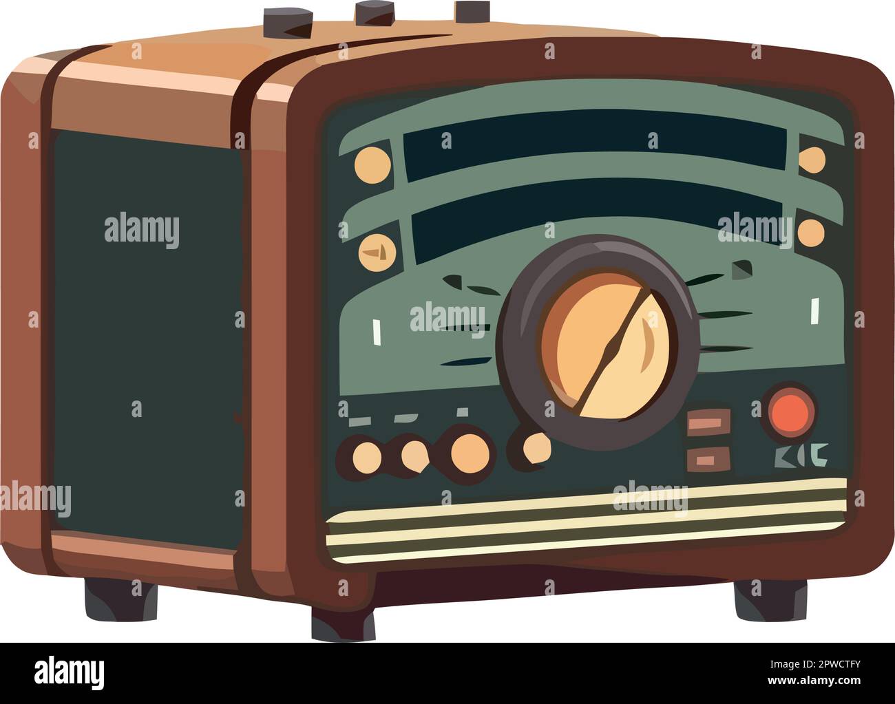Antique radio with analog knob Stock Vector Image & Art - Alamy