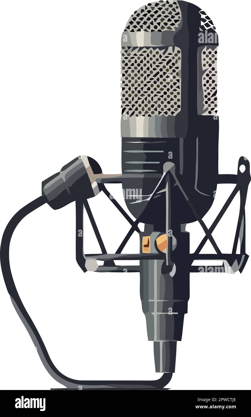 Metallic microphone symbolizes modern performer creativity on stage ...