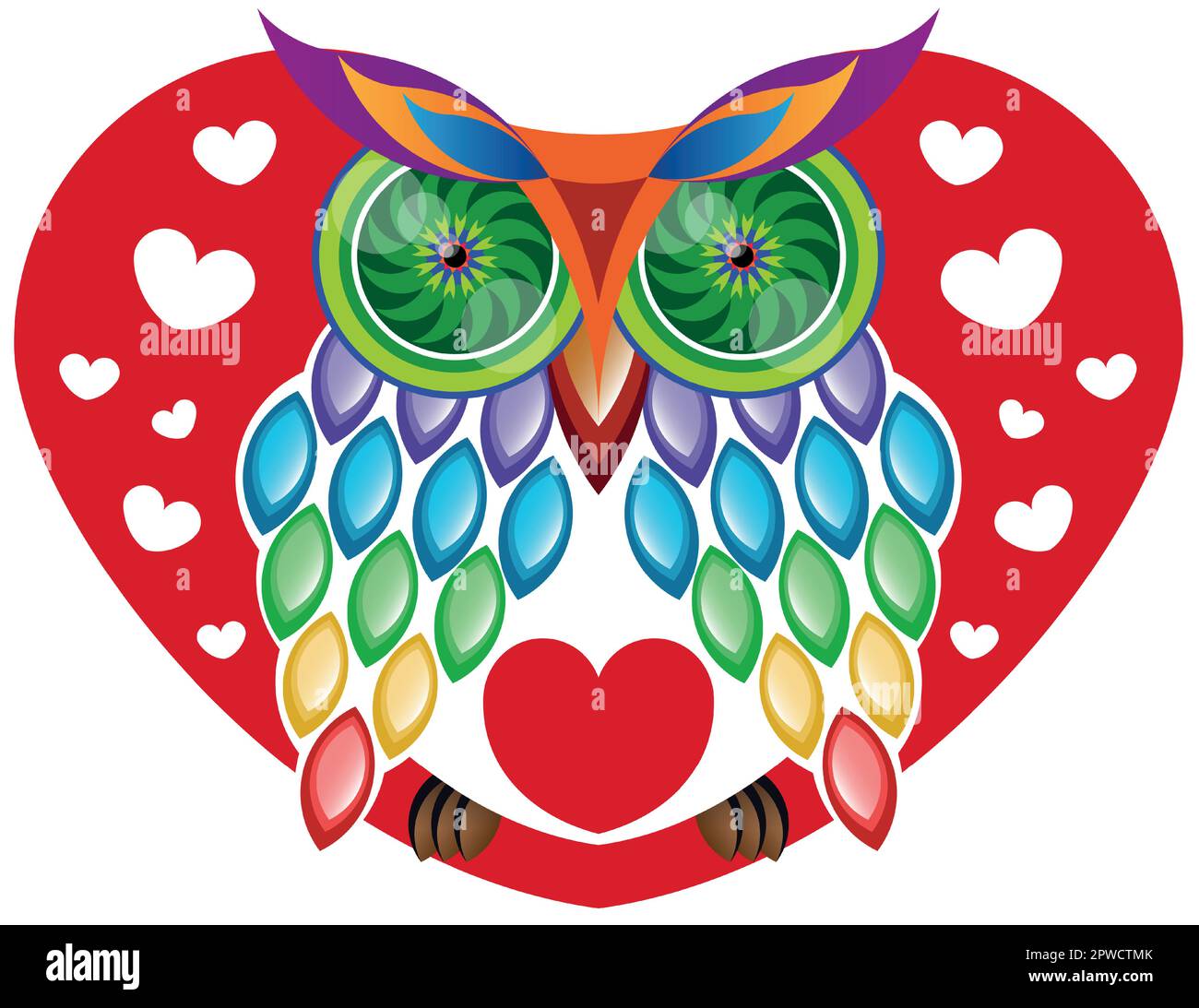 Owl and hearts Stock Vector Images - Alamy