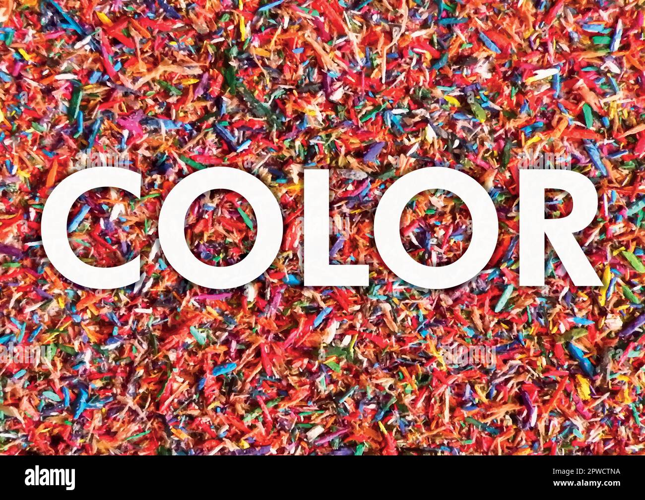 Word color over background with remains of colored pencils Stock Vector ...