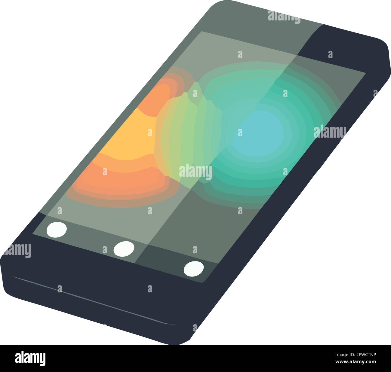 Modern smart phone device on white Stock Vector Image & Art - Alamy